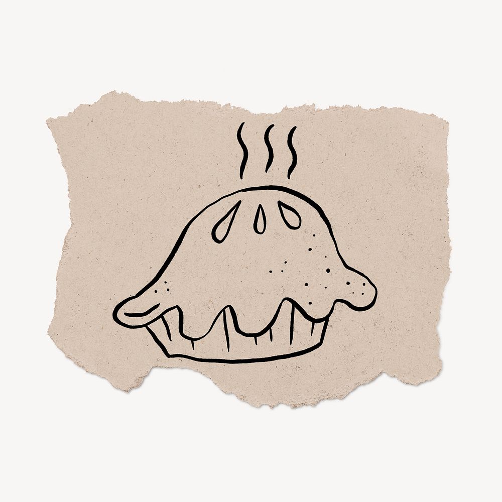 Pie doodle, cute illustration, ripped | Free PSD - rawpixel