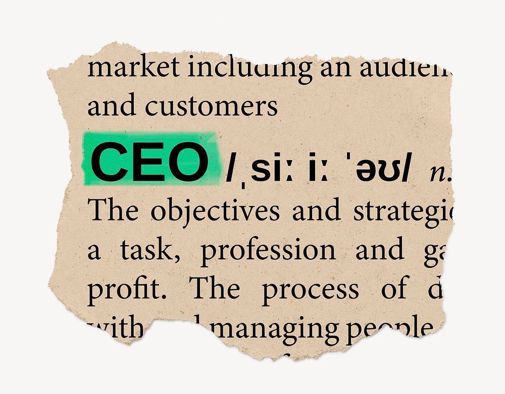 CEO definition, ripped dictionary word, | Free Photo - rawpixel