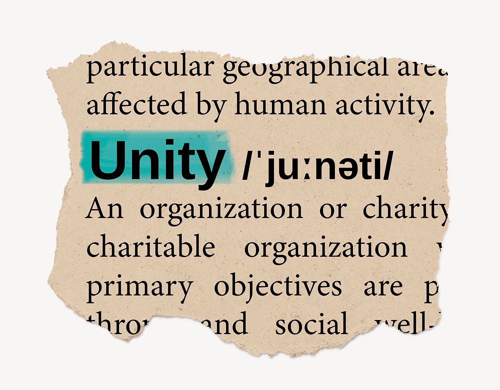 Unity definition, ripped dictionary word, | Free Photo - rawpixel