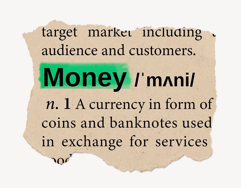 Money Definition Ripped Dictionary Word Free Photo Rawpixel