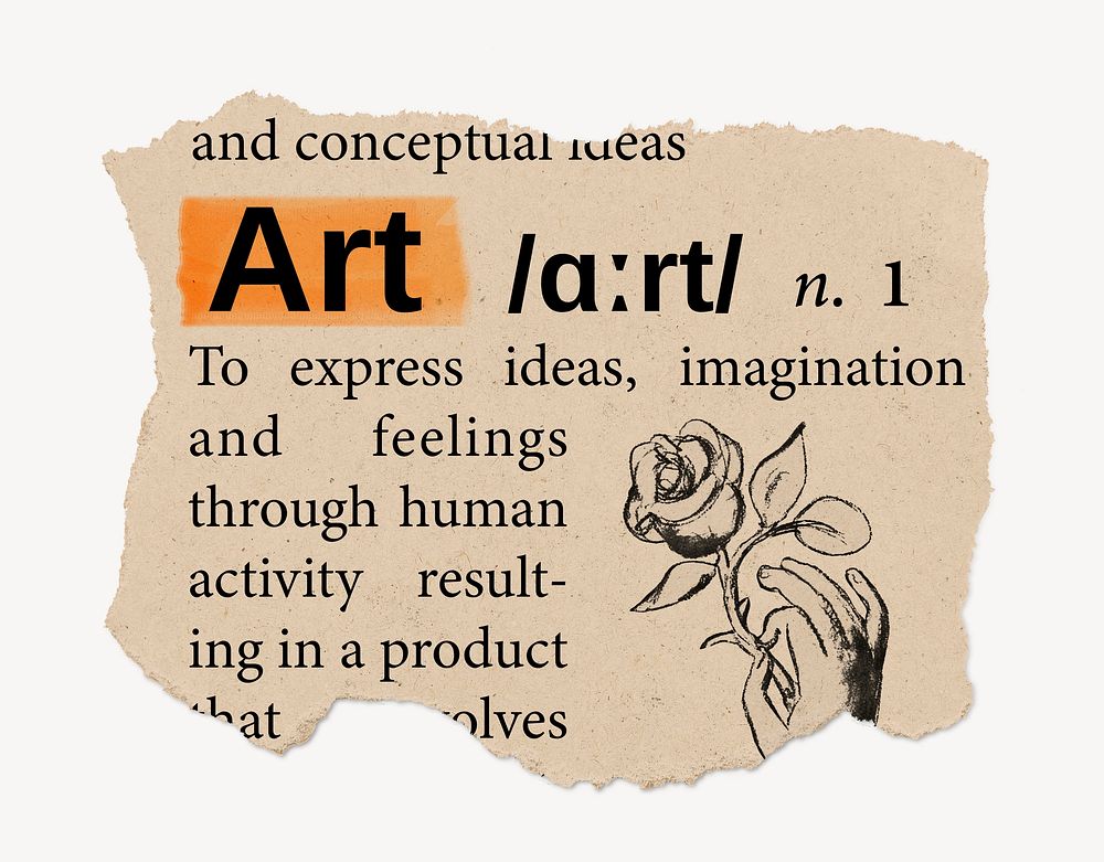 Art definition, ripped dictionary word, | Free Photo - rawpixel