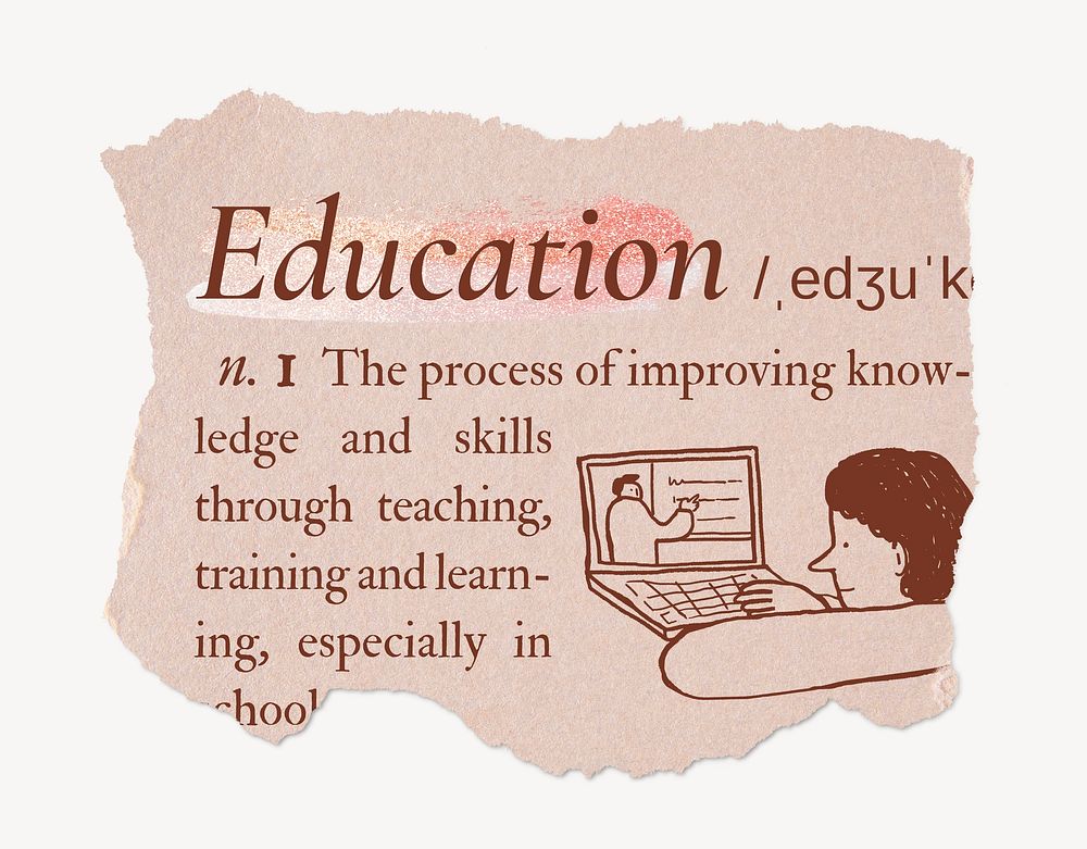 Education definition, ripped dictionary word | Free Photo - rawpixel