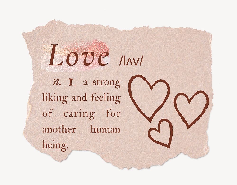 Love definition, ripped dictionary word | Free Photo - rawpixel
