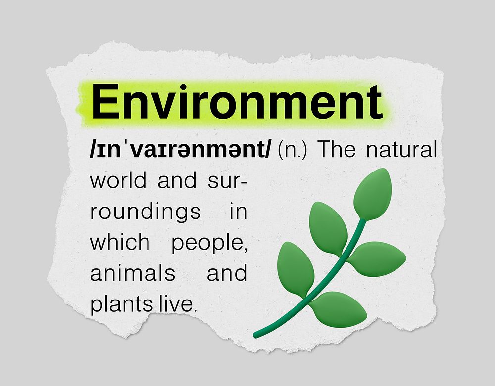 Environment definition, torn dictionary word, | Free Photo - rawpixel