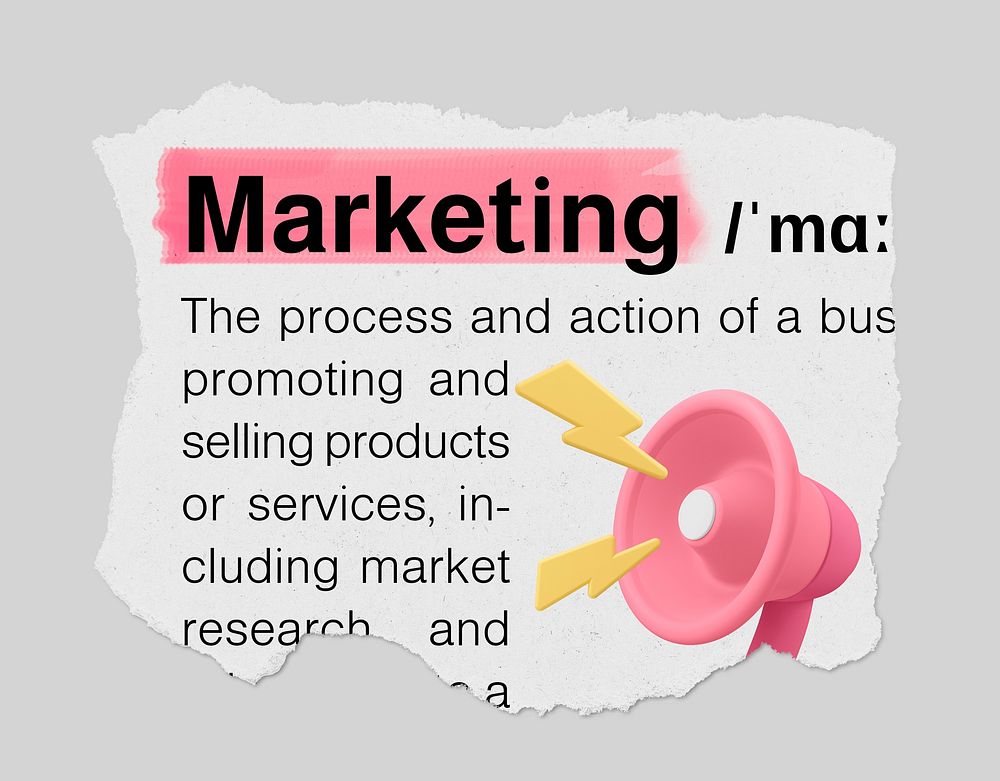 Marketing definition, torn dictionary word, | Free Photo - rawpixel