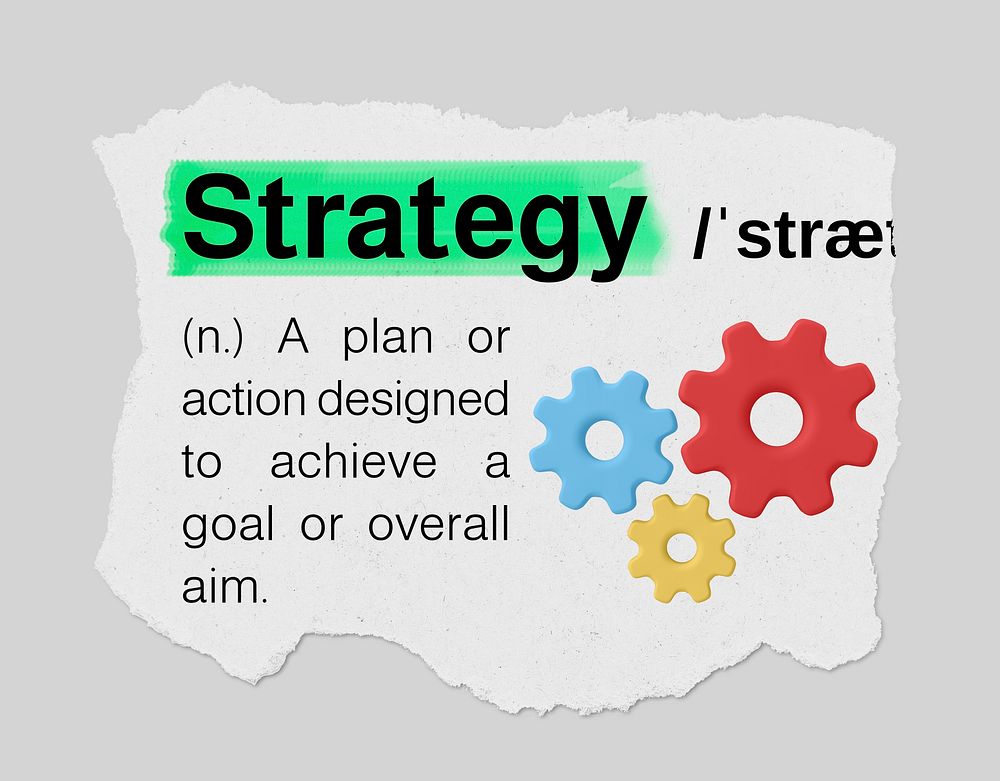 Strategy definition, torn dictionary word, | Free Photo - rawpixel