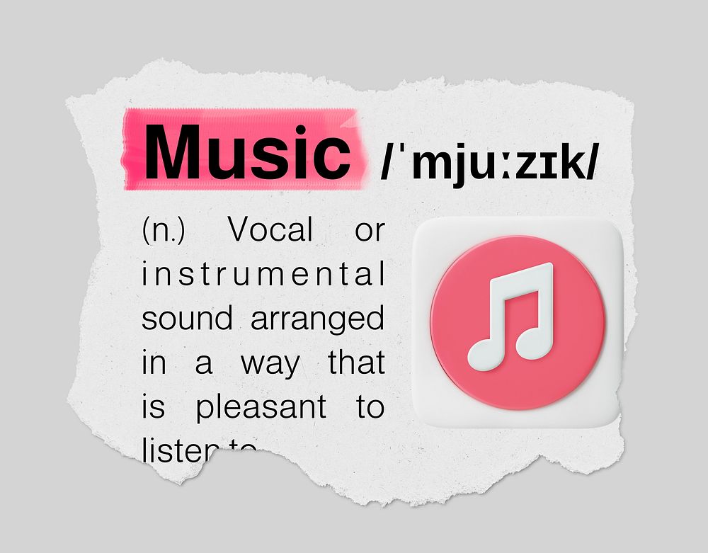 Music definition, torn dictionary word, | Free Photo - rawpixel