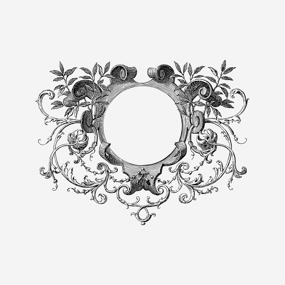 Antique frame, vintage drawing illustration. | Free Photo Illustration ...