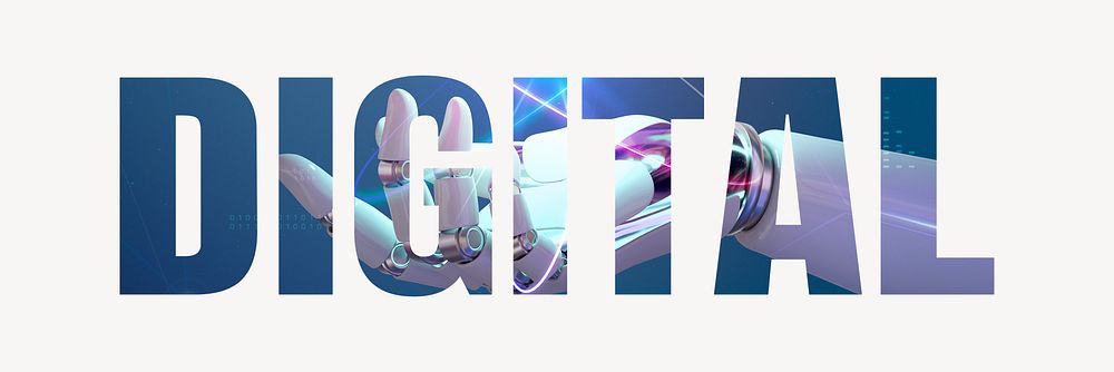 Digital word typography, AI technology | Free Photo - rawpixel