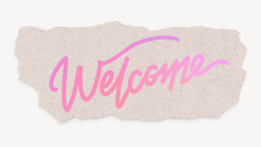 Welcome word, aesthetic pink calligraphy, | Free Photo - rawpixel