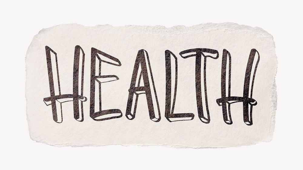 Health word, ripped paper typography | Free PSD - rawpixel