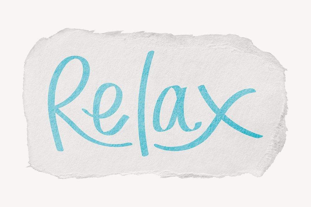 Relax word, ripped paper typography | Free PSD - rawpixel