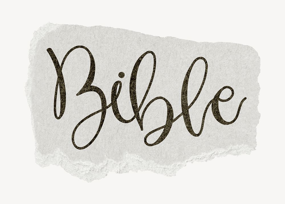Bible word, ripped paper typography | Free PSD - rawpixel