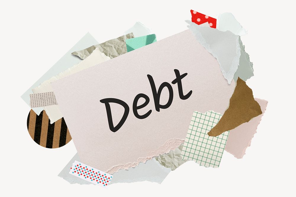 Debt word, aesthetic paper collage | Free Photo - rawpixel