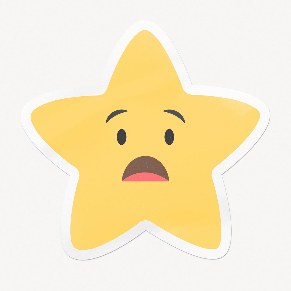 Surprised star emoji, horrified face | Free Photo - rawpixel