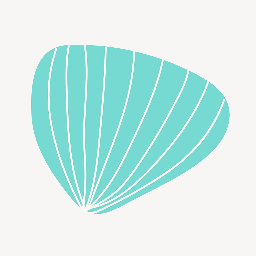 Green shell collage element, abstract | Free PSD - rawpixel