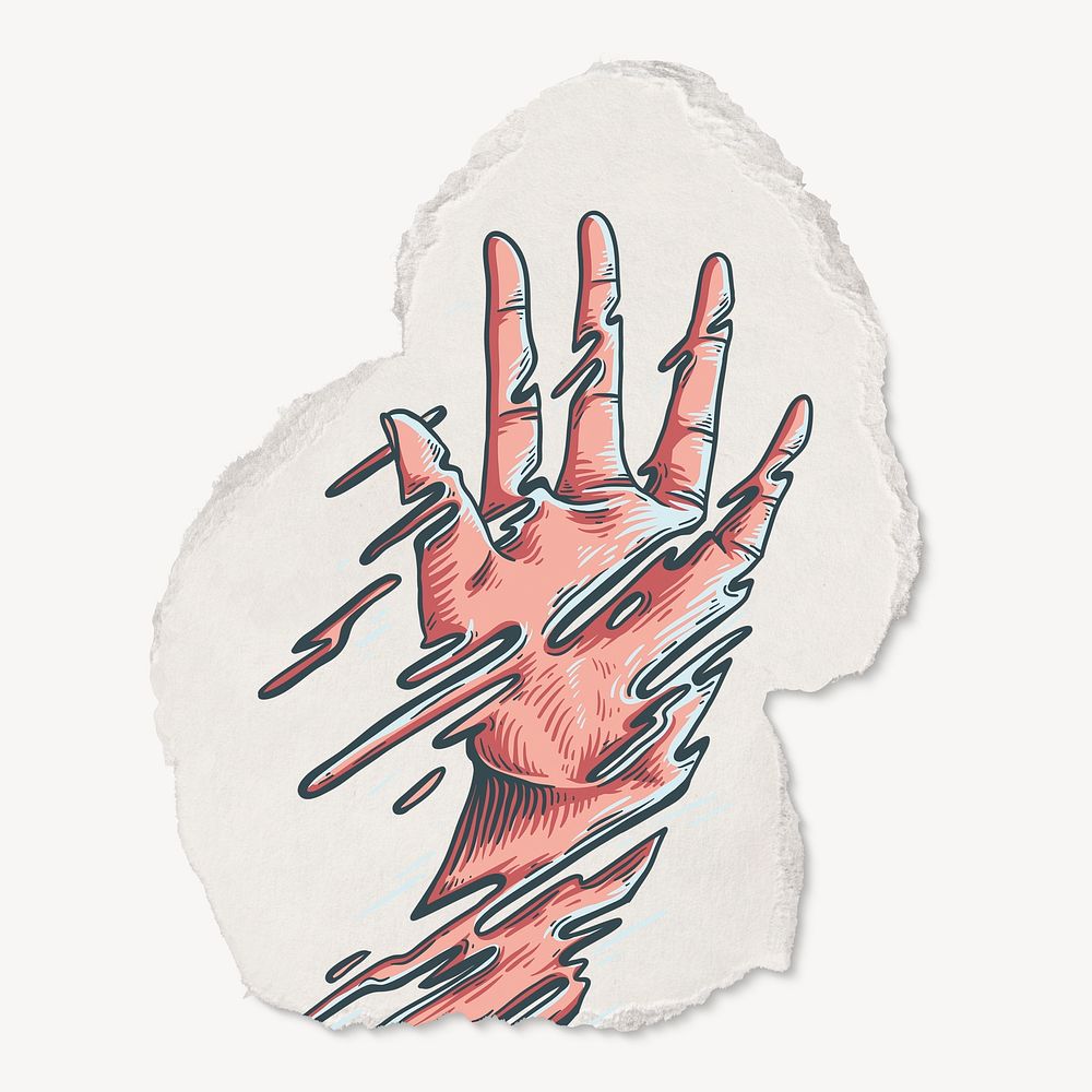 Fading hand collage element, torn | Premium PSD - rawpixel