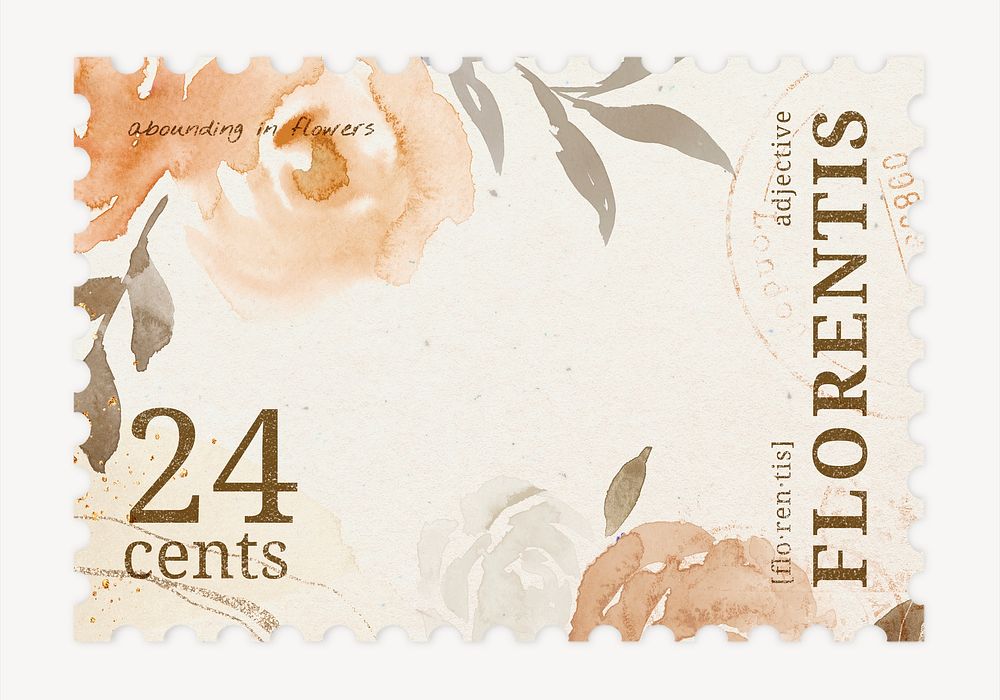 Aesthetic floral postage stamp, aesthetic | Free PSD - rawpixel