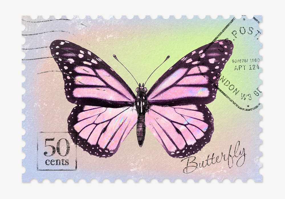 Butterfly postage stamp, aesthetic animal | Free Photo - rawpixel