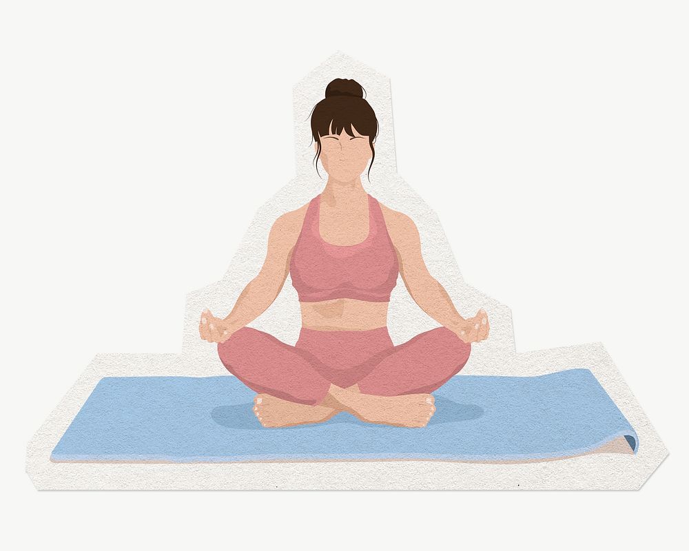 Mediation pose, healthy woman sticker | Premium Photo - rawpixel