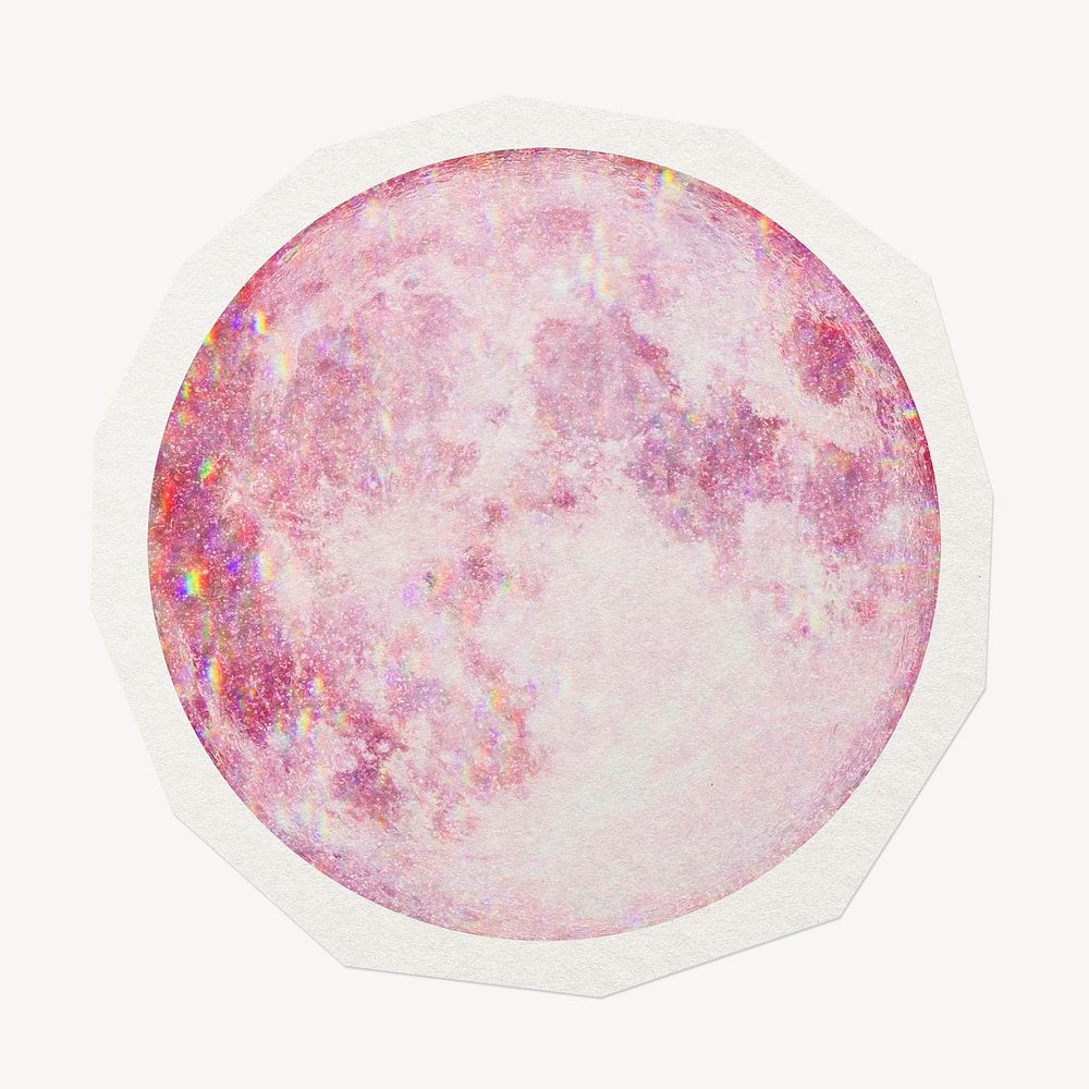 Aesthetic pink moon clipart sticker, | Premium Photo - rawpixel