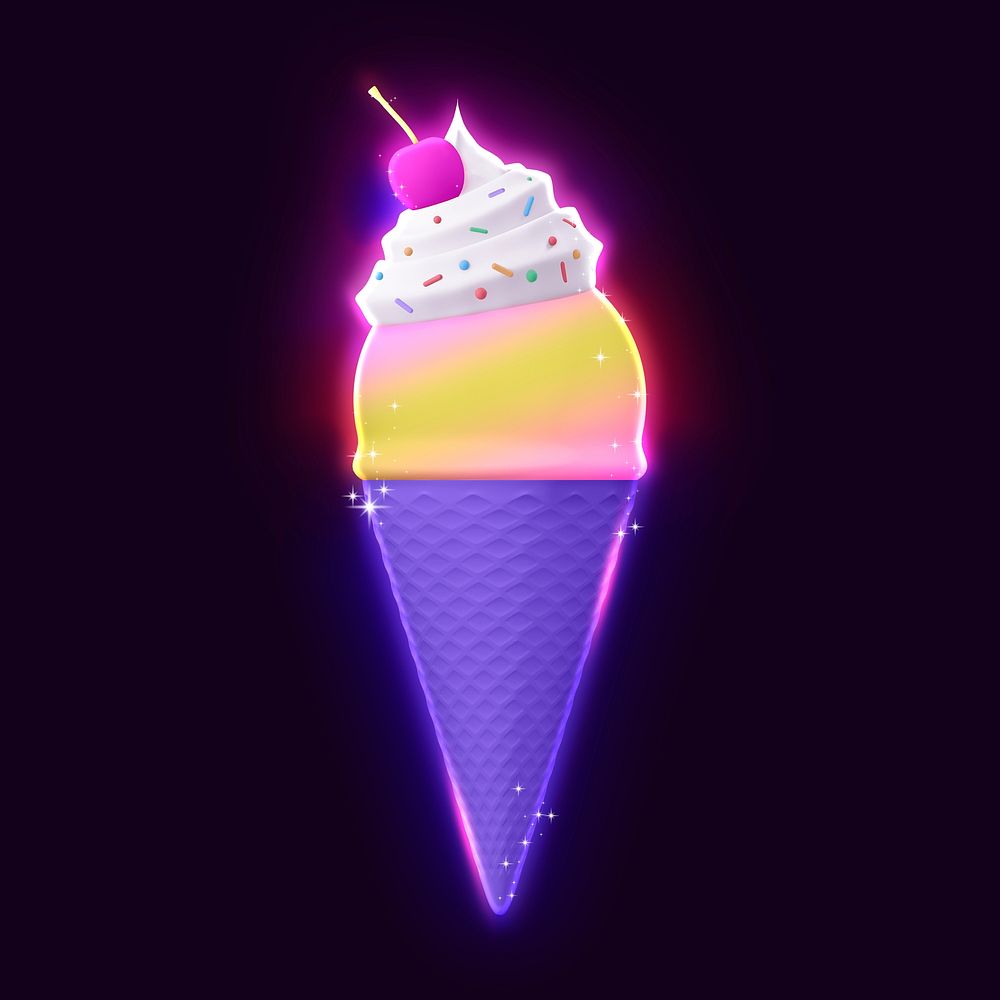 Aesthetic ice cream collage element, | Free PSD Illustration - rawpixel