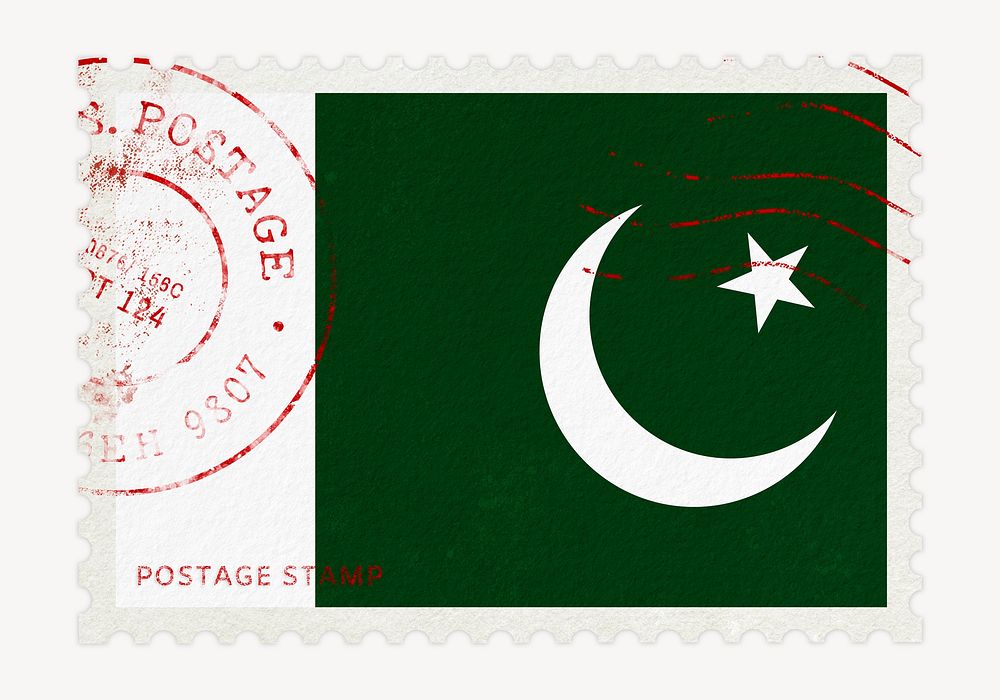 Pakistan flag clipart, postage stamp | Free Photo - rawpixel