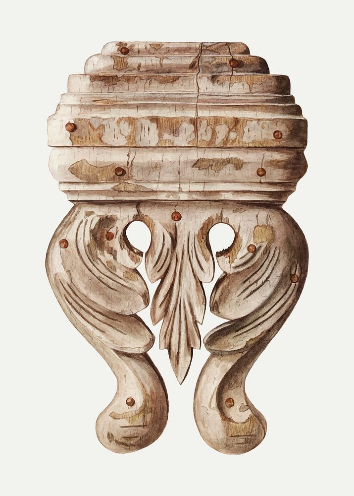 Vintage wood carving vector illustration, | Premium Vector Illustration ...