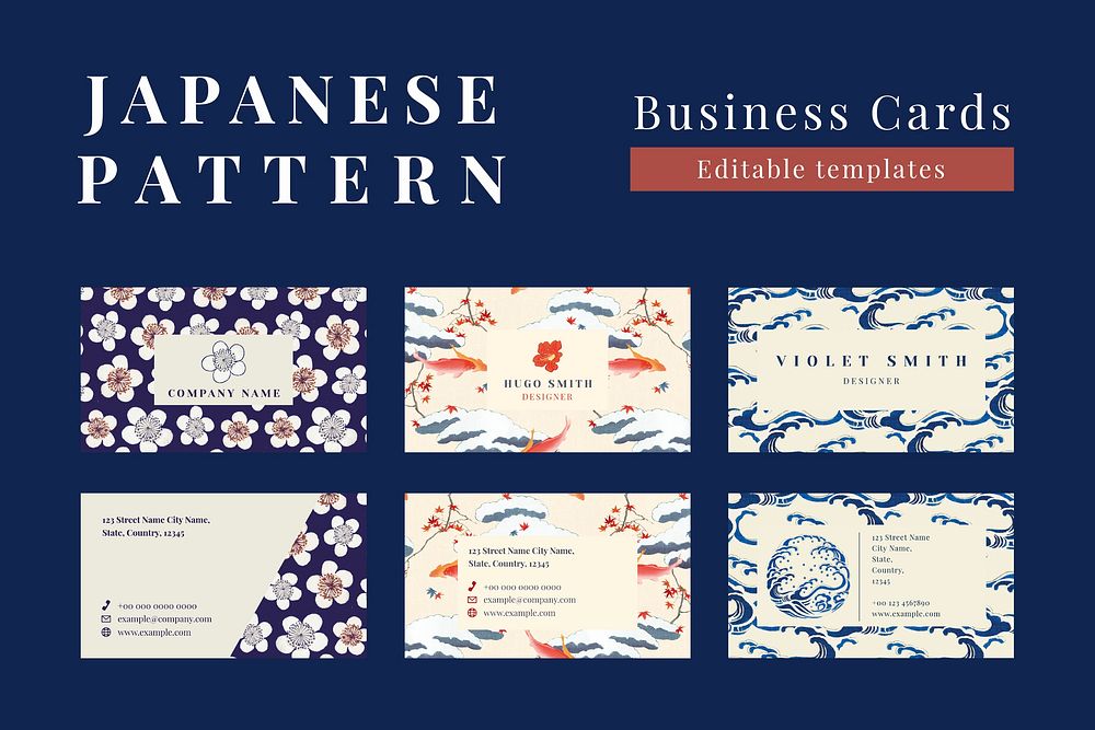 Japanese pattern name card vector | Premium Vector - rawpixel