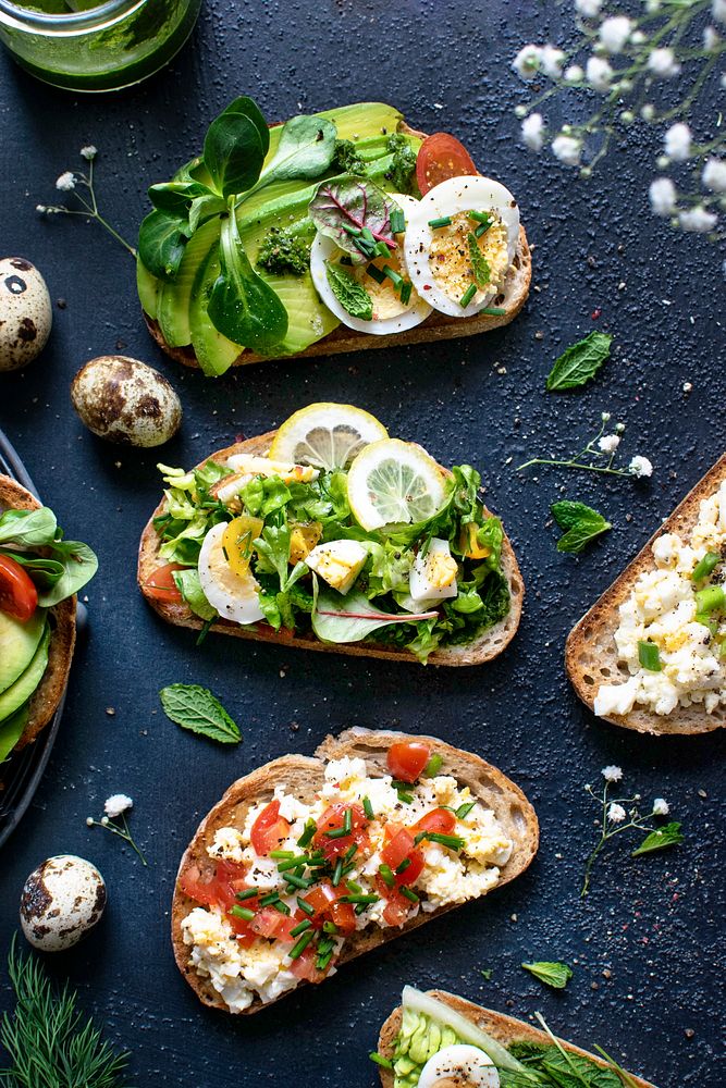 Fresh homemade open faced sandwiches | Premium Photo - rawpixel