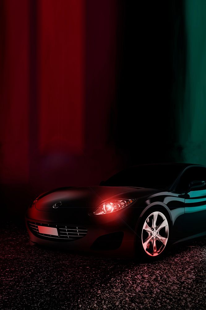 Red neon sports car design | Photo - rawpixel