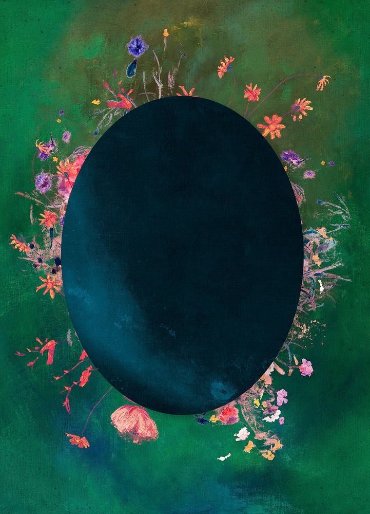 Oval blue frame with colorful | Premium PSD - rawpixel