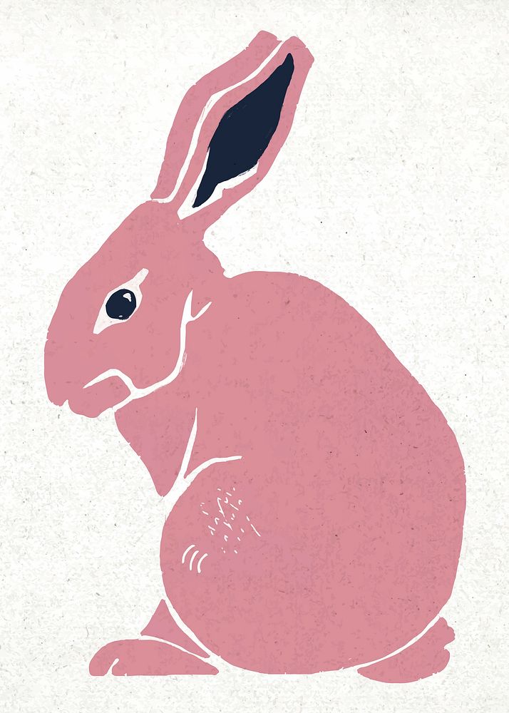 Pink rabbit vector animal vintage | Premium Vector Illustration - rawpixel