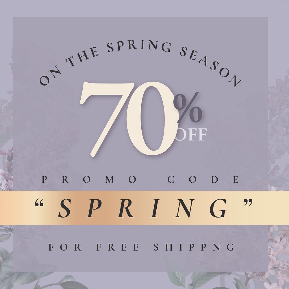 Spring sale template vector for 70% | Free Vector Template - rawpixel