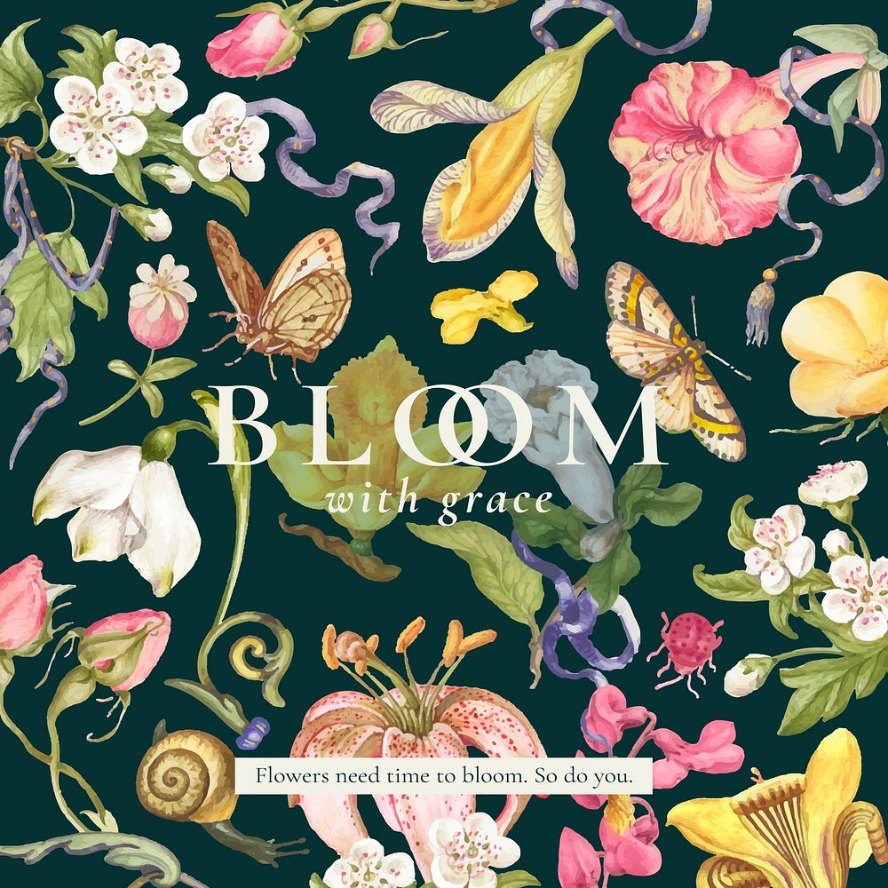 Editable beautiful floral template vector | Premium Vector Template ...