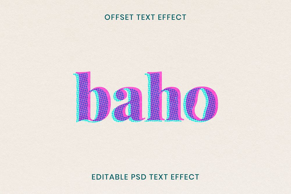 Editable offset text effect PSD | Premium PSD Add-on - rawpixel