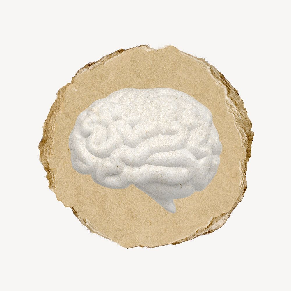 Human brain icon, ripped paper | Free Icons - rawpixel