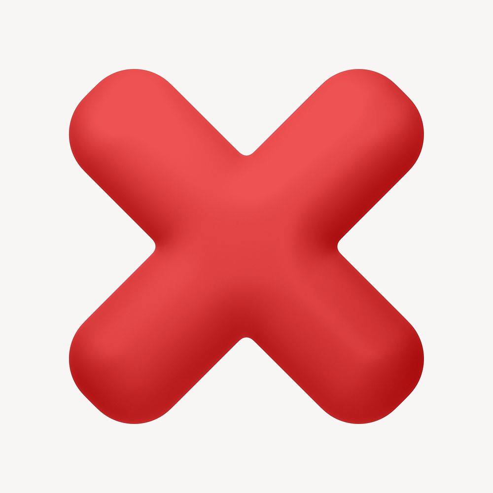 Red X mark 3D icon | Premium Icons Illustration - rawpixel