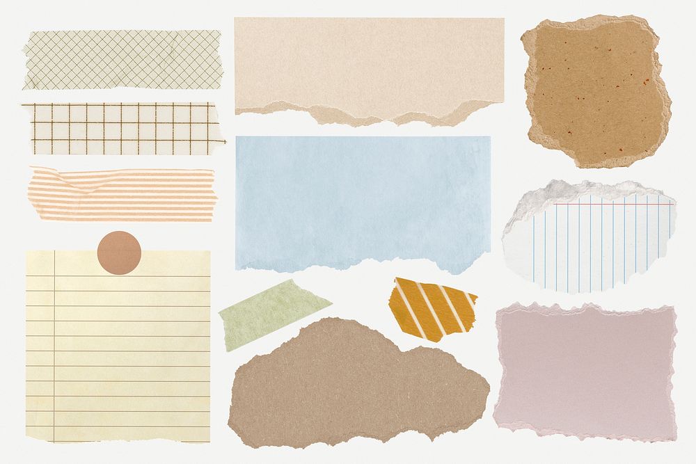 Aesthetic ripped papers sticker, journal | Premium PSD - rawpixel
