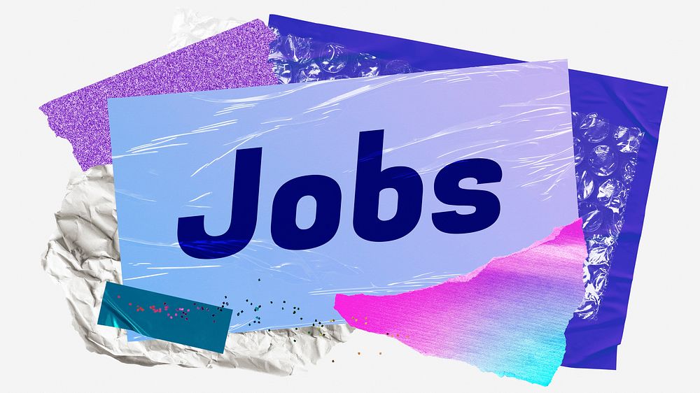 Jobs word typography, aesthetic paper | Free Photo - rawpixel