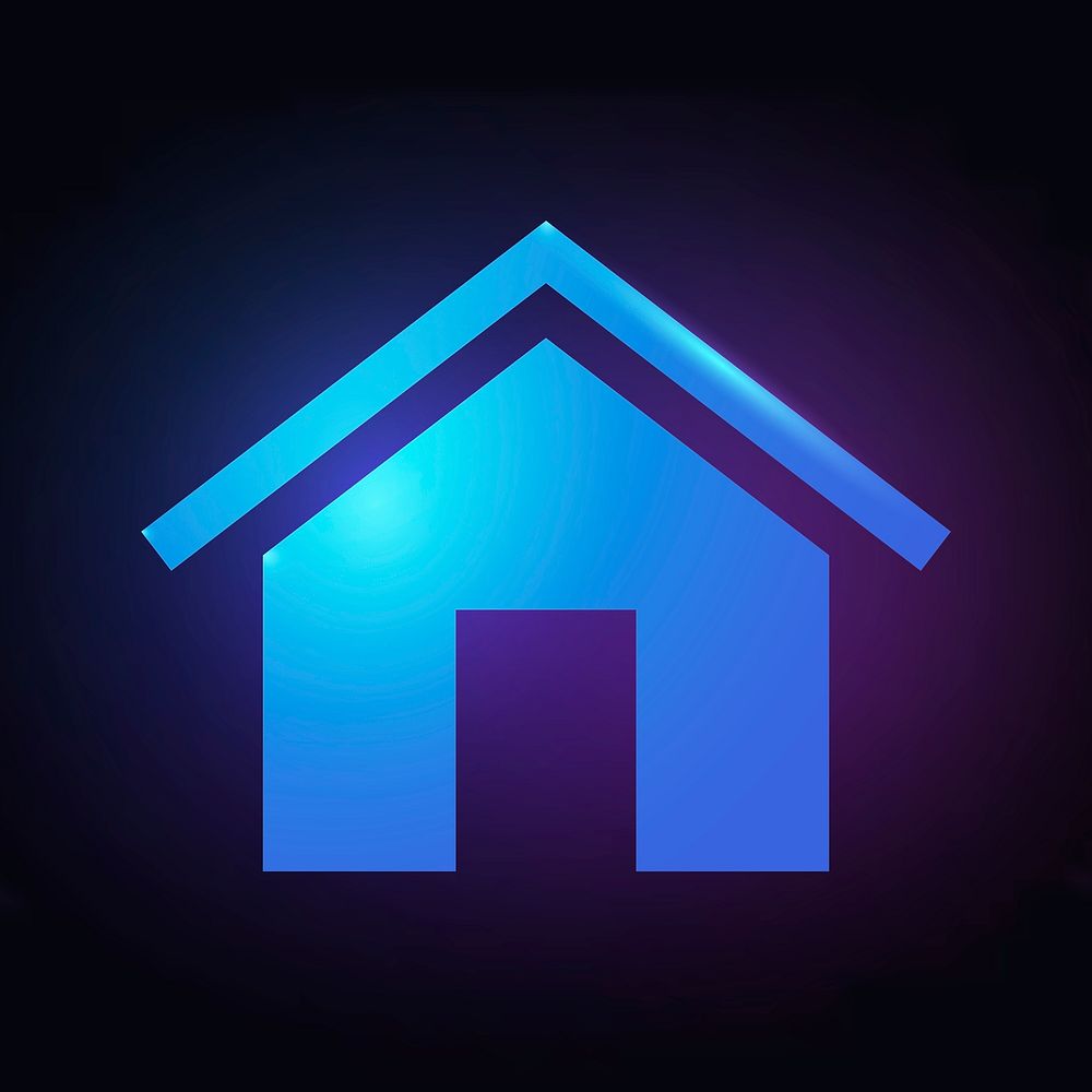 Home icon, neon glow design | Free Icons - rawpixel