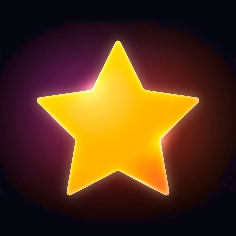 Star shape icon, neon glow | Free PSD - rawpixel