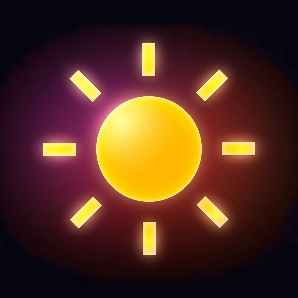 Sun, weather icon, neon glow | Free Icons - rawpixel