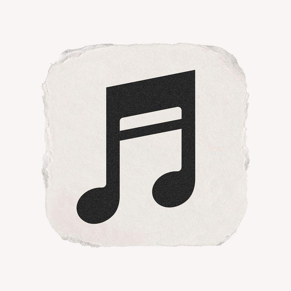 Music note app icon, ripped | Free Icons - rawpixel
