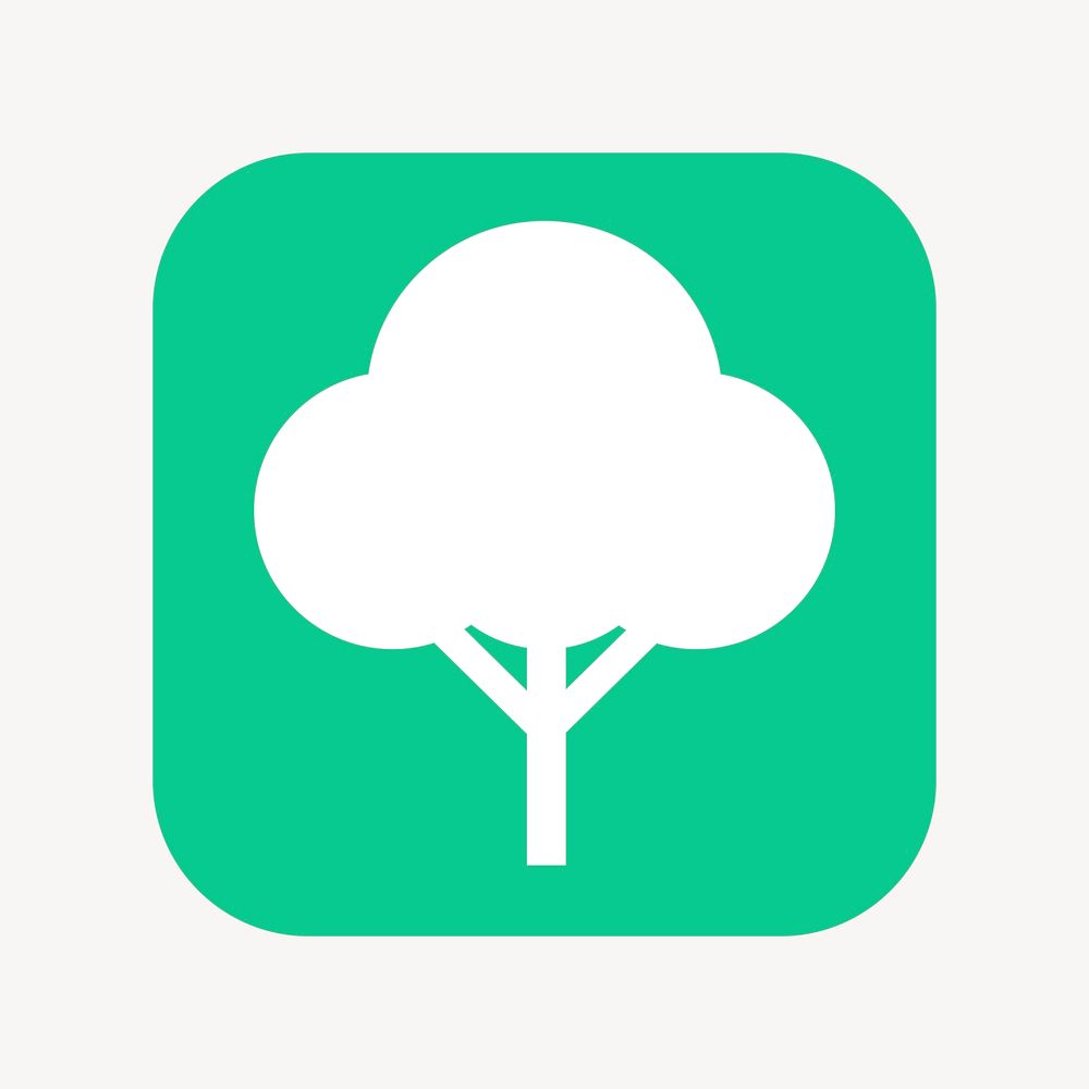 Tree, environment icon, flat square | Free Icons - rawpixel