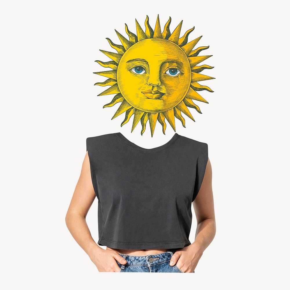 Celestial sun head woman, whimsical | Premium Photo - rawpixel