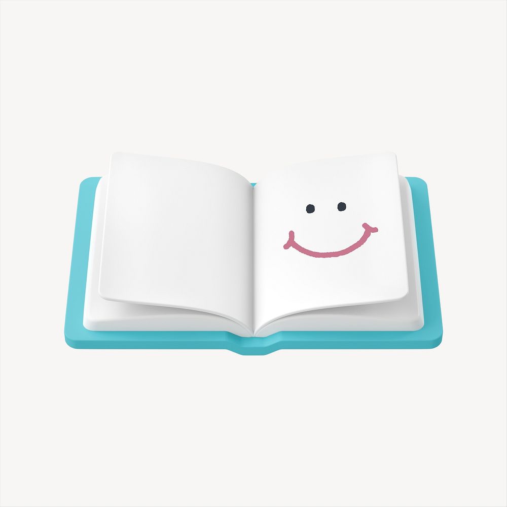 Smiling book 3D sticker, emoticon | Premium PSD Illustration - rawpixel