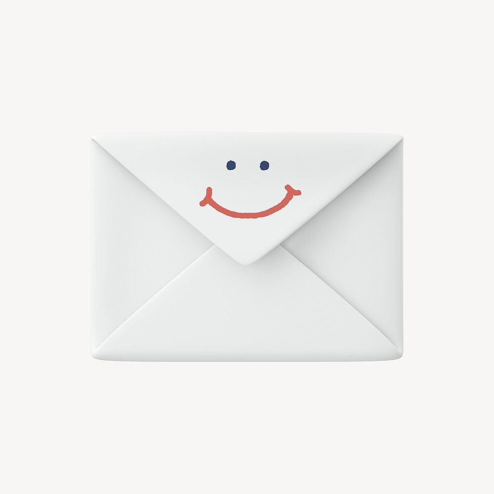 Smiling envelope, 3D emoticon illustration | Free Photo Illustration ...