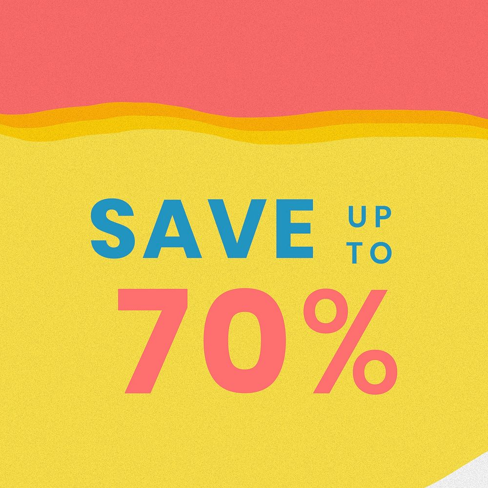Save up to 70% summer | Free Vector Template - rawpixel