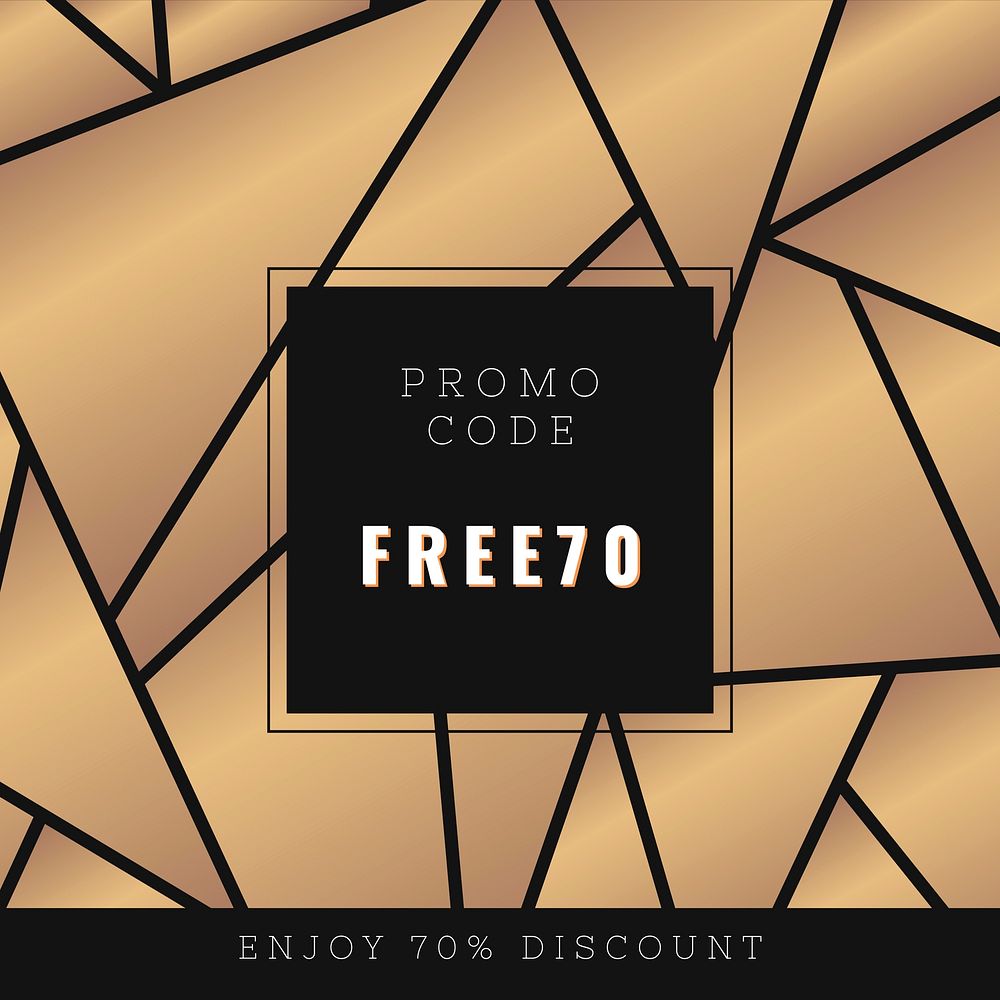 Vector promo code free 70% | Free Vector Template - rawpixel